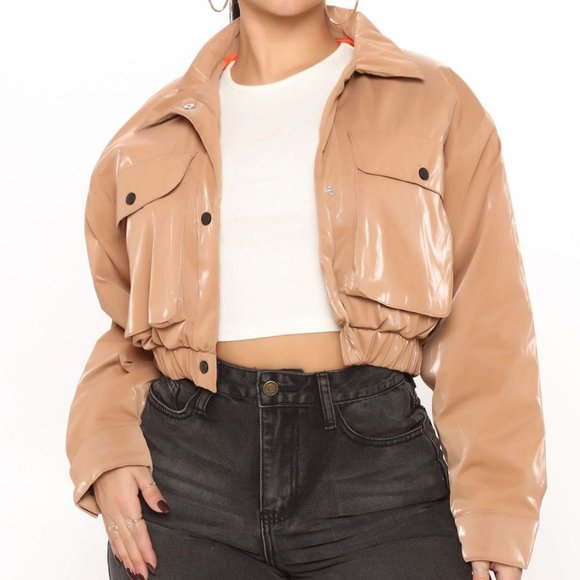 Fashion Nova | Jackets & Coats | Beat You To It Cropped Jacket Mocha ...